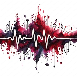 Musical Heartbeat Clipart | Rhythmic Heartbeat Clipart Bundle | 10 High ...