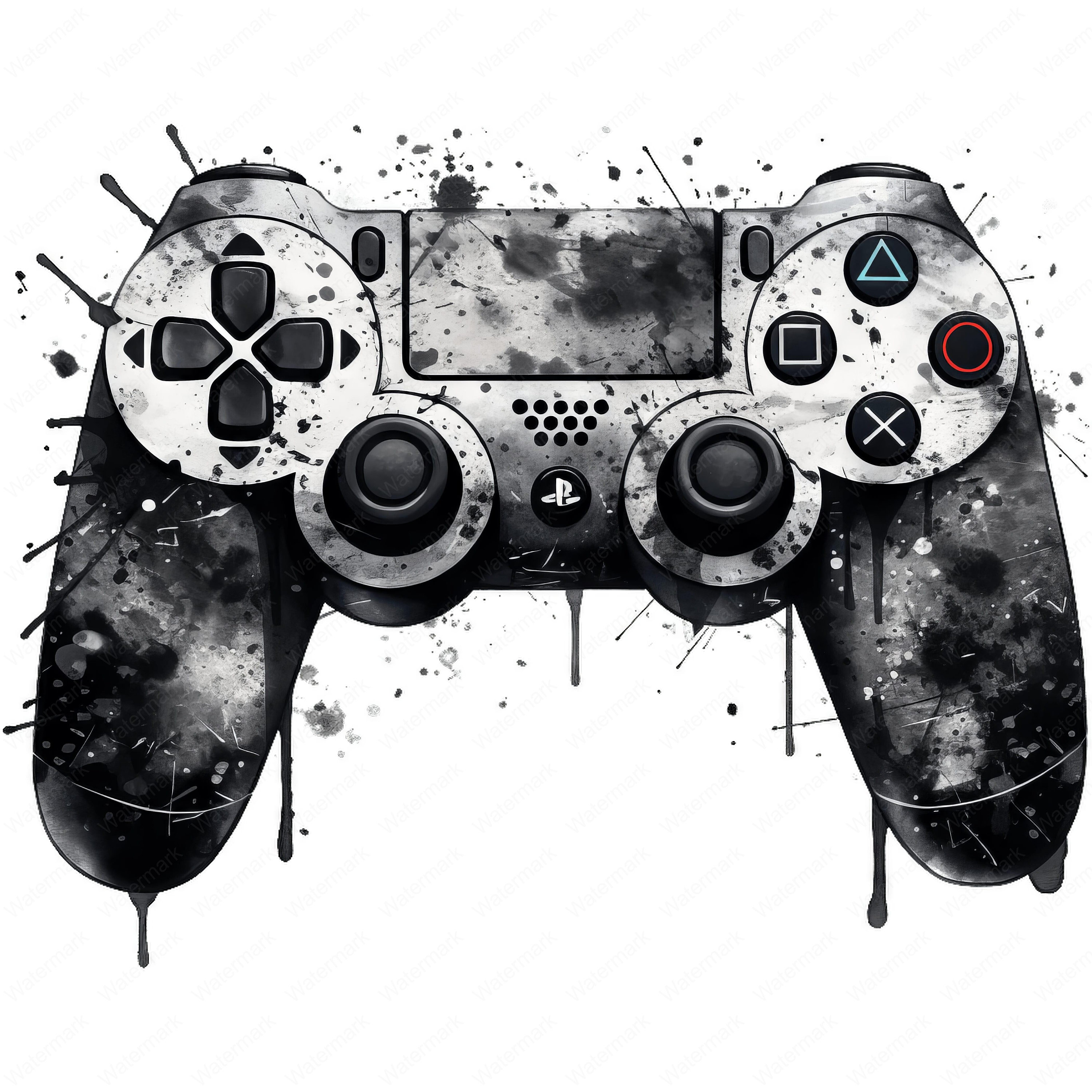 Monochrome Game Controller Clipart Bundle: Gaming Art Printables ...