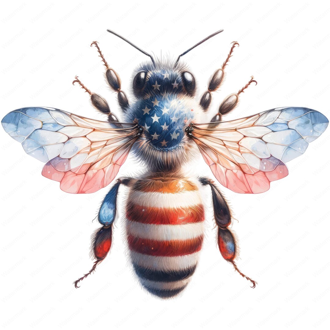 Patriotic Bee Clipart Bundle: 4th of July Designs (digital Download) - Etsy