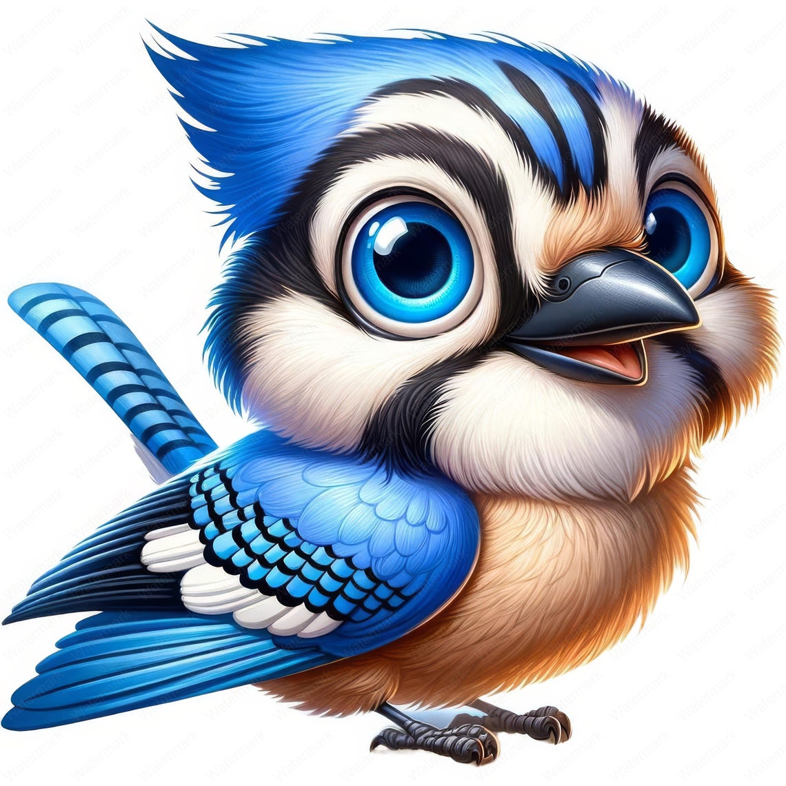 Cute Jay Bird Clipart Bundle | Children's Book Art (digital Download ...