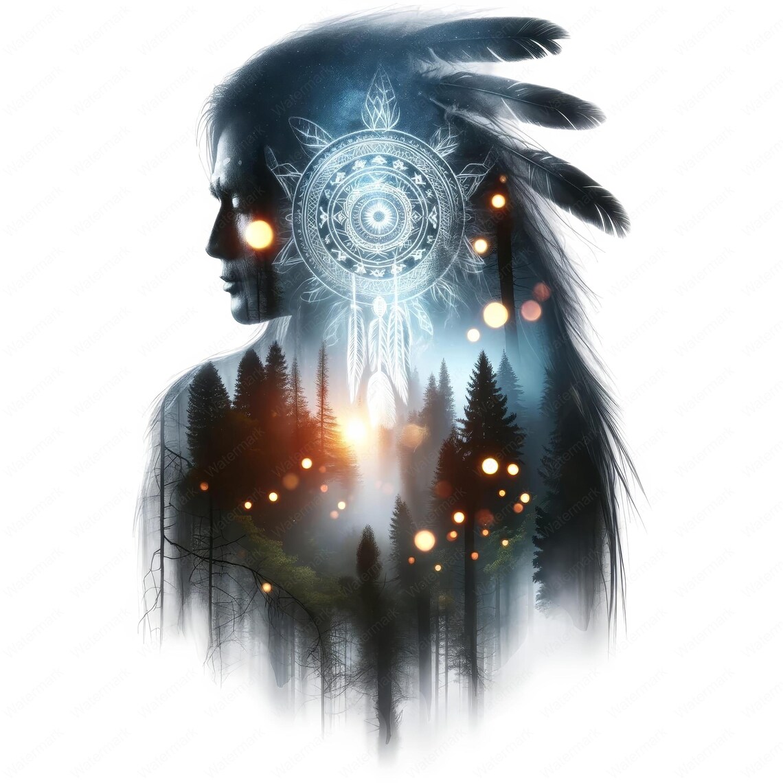 Ancestral Spirit Clipart | Mystic Tribal Warrior PNG Bundle | Fantasy ...