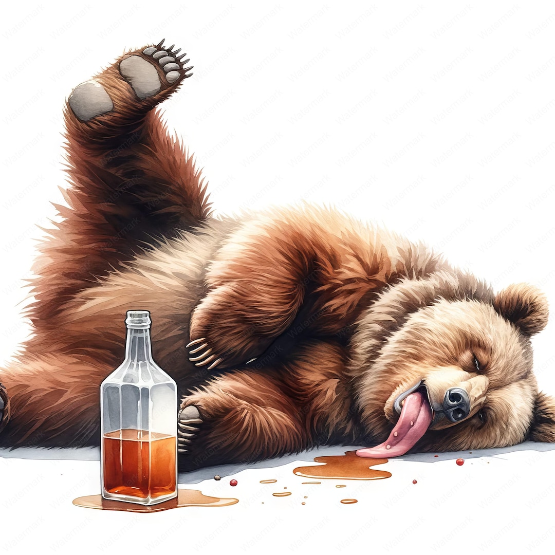 Drunk Bear Clipart Clipart Bundle 10 Hilarious Images - Etsy