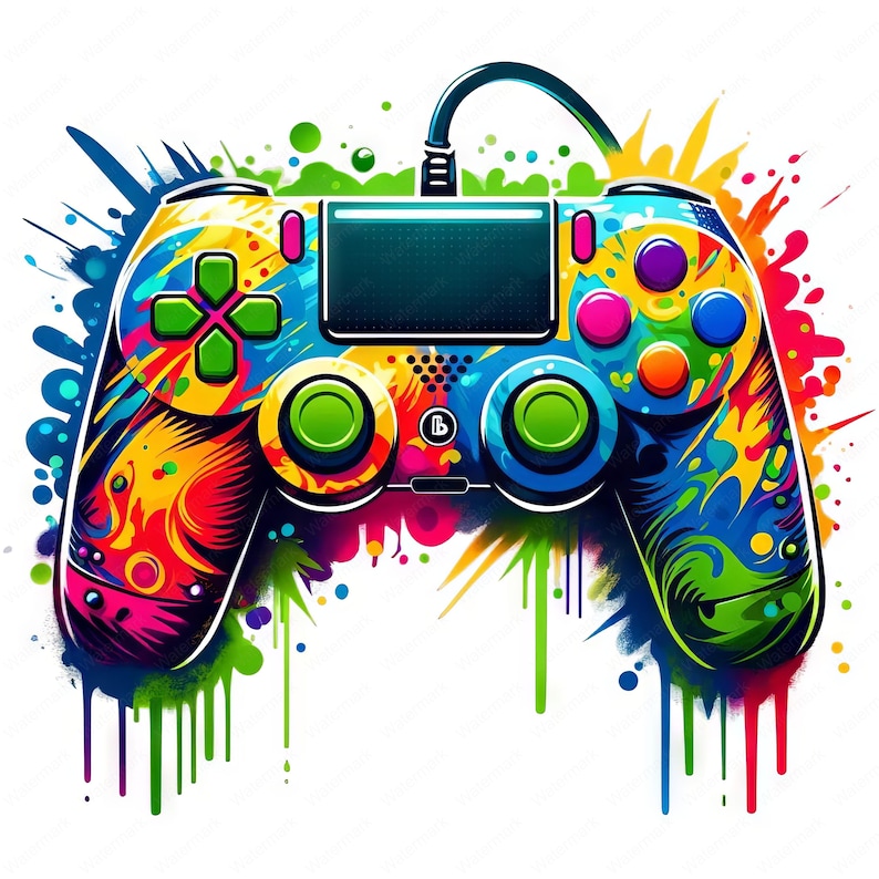Colorful Gaming Controller Clipart | High-quality PNG JPG (digital ...