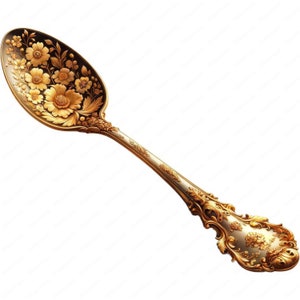 Victorian Teaspoon Clipart | Teaspoon Clipart Bundle | 10 High-quality ...