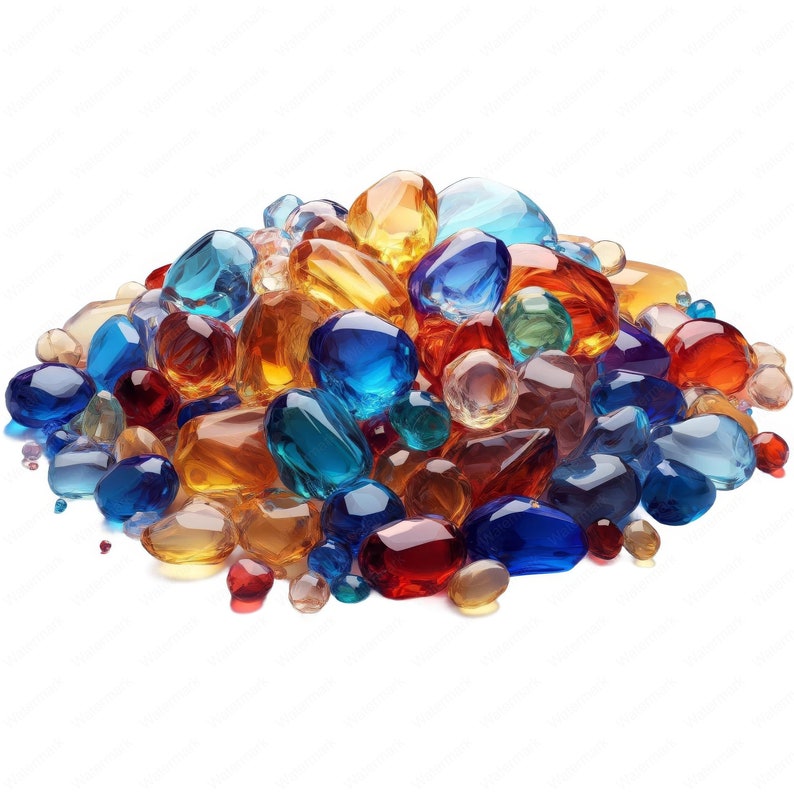 Gems Clipart: Realistic Multicolor PNG Bundle (digital Download) - Etsy