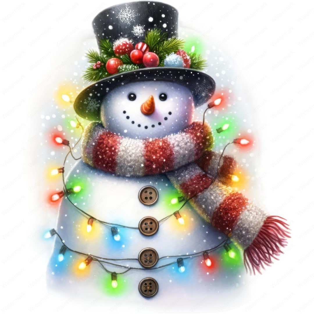 Festive Snowman Clipart Bundle: Winter Art, Commercial Use (digital ...