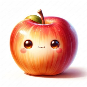 Cute Apple Clipart Adorable Cute Apple Clipart Bundle 10 High-quality ...