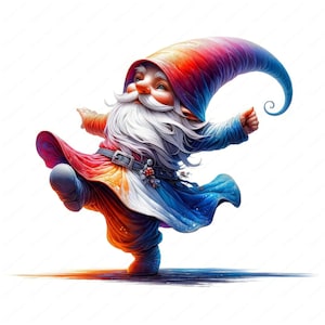 Dancing Gnome Clipart Bundle: Whimsical Fantasy Art (digital Download ...