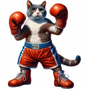 Boxing Cat Clipart | Fierce Boxing Cat Clipart Bundle | 10 High-quality ...