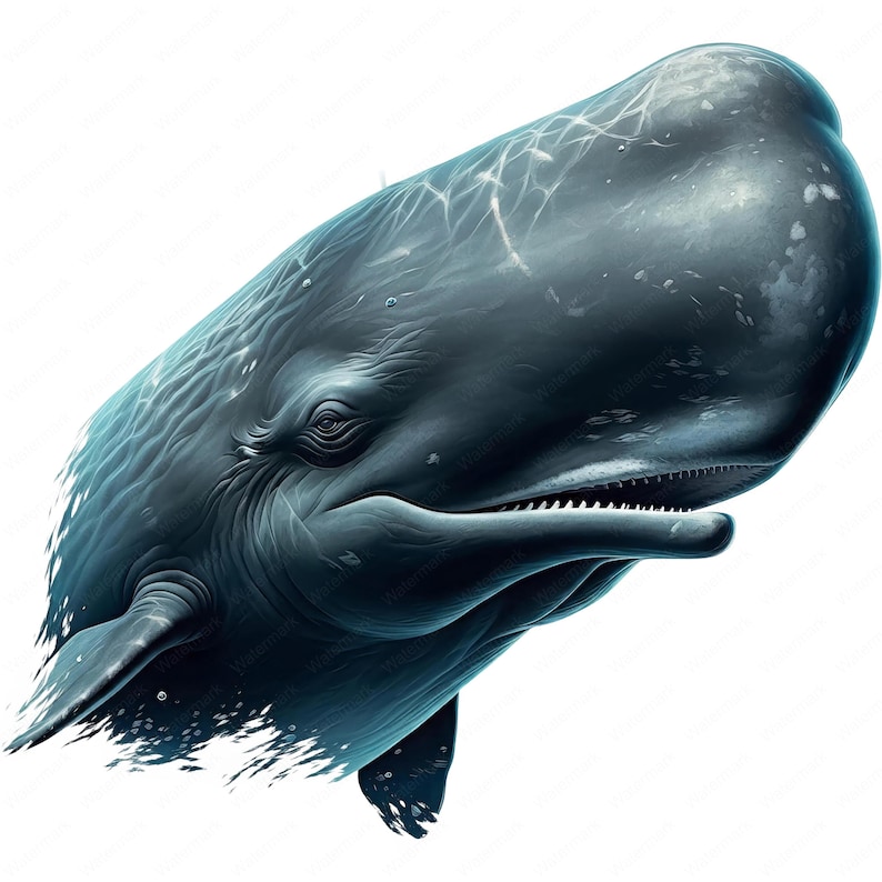 Realistic Sperm Whale Clipart: Ocean PNG Bundle (digital Download) - Etsy