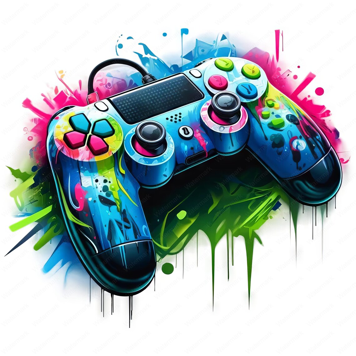 Colorful Gaming Controller Clipart | High-quality PNG JPG (digital ...