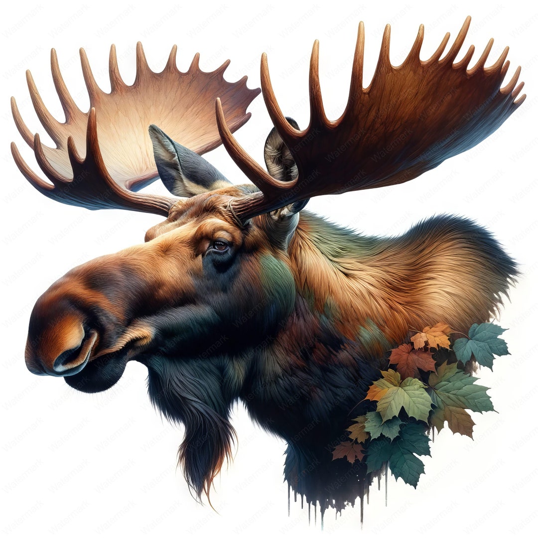 Moose Clipart Clipart Bundle 10 High-quality Images Wall Art Paper ...