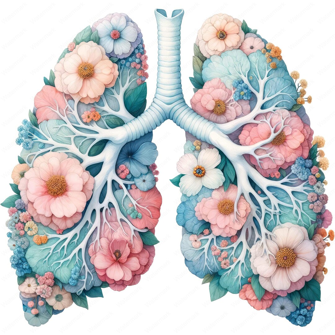 Floral Lung Clipart | Vibrant Floral Lung Clipart Bundle | 10 High ...
