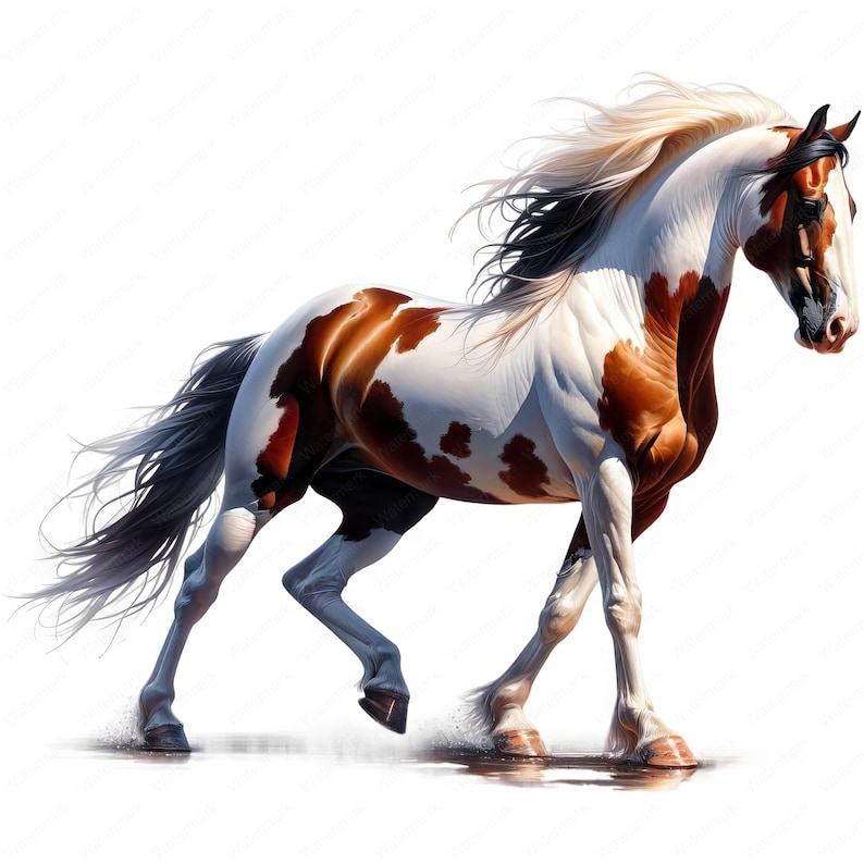 Majestic Paint Horse Clipart | Equine Art Printables (digital Download ...