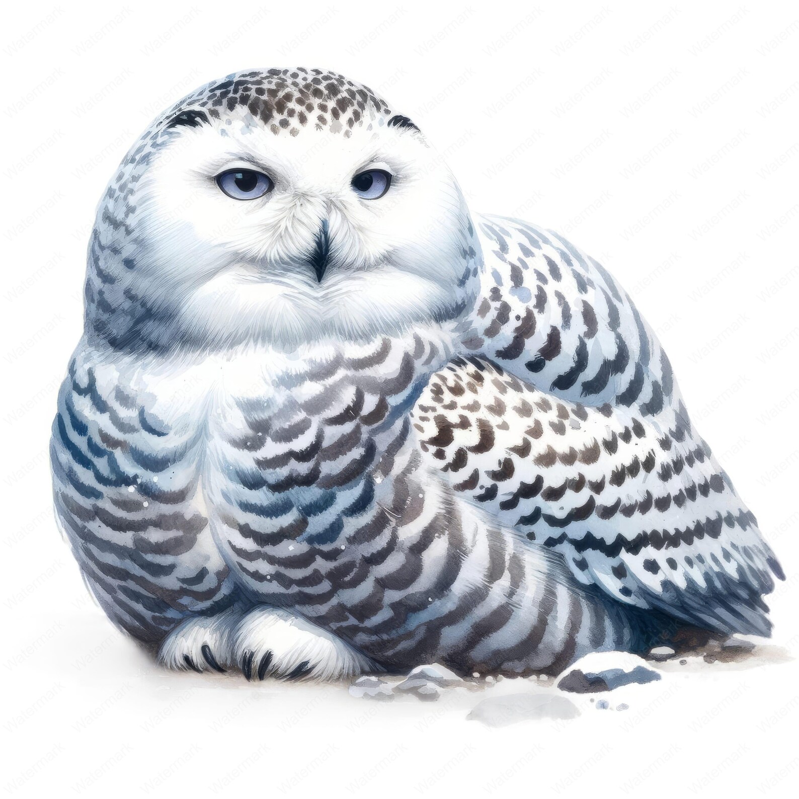 Majestic Snowy Owl Clipart Bundle: Wildlife Art Printables (digital ...