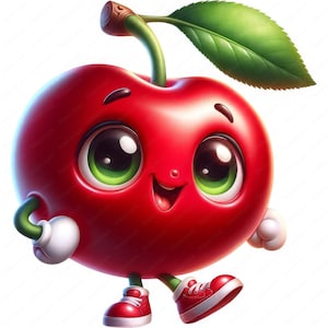 Cute Cherry Clipart | Adorable Cute Cherry Clipart Bundle | 10 High ...