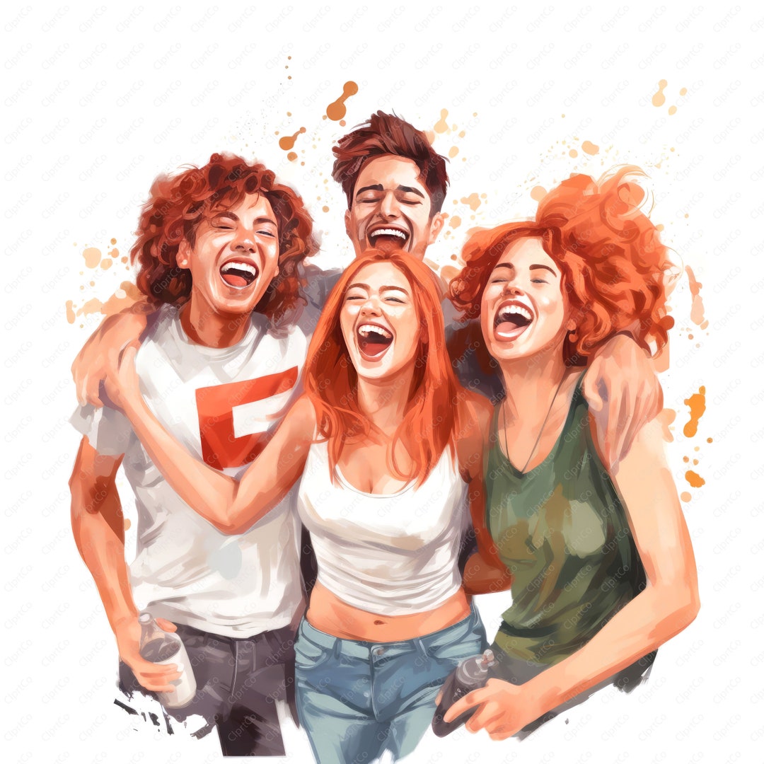 Friends Laughing and Having Fun Clipart 12 High-quality Images Wall Art ...