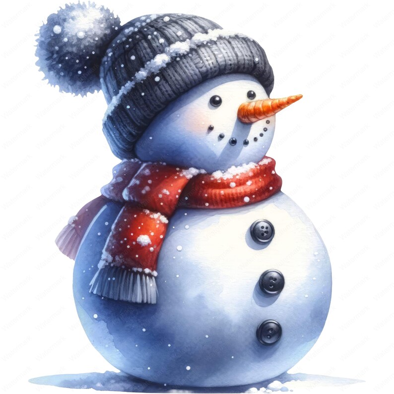 Christmas Snowman Clipart Bundle: Holiday Decor Designs (digital ...
