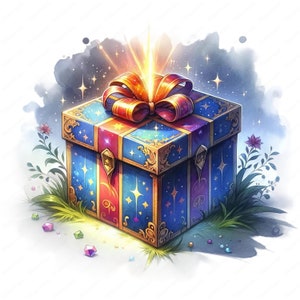 Magic Gift Box Clipart | Mystical Magic Box Clipart Bundle | 10 High ...