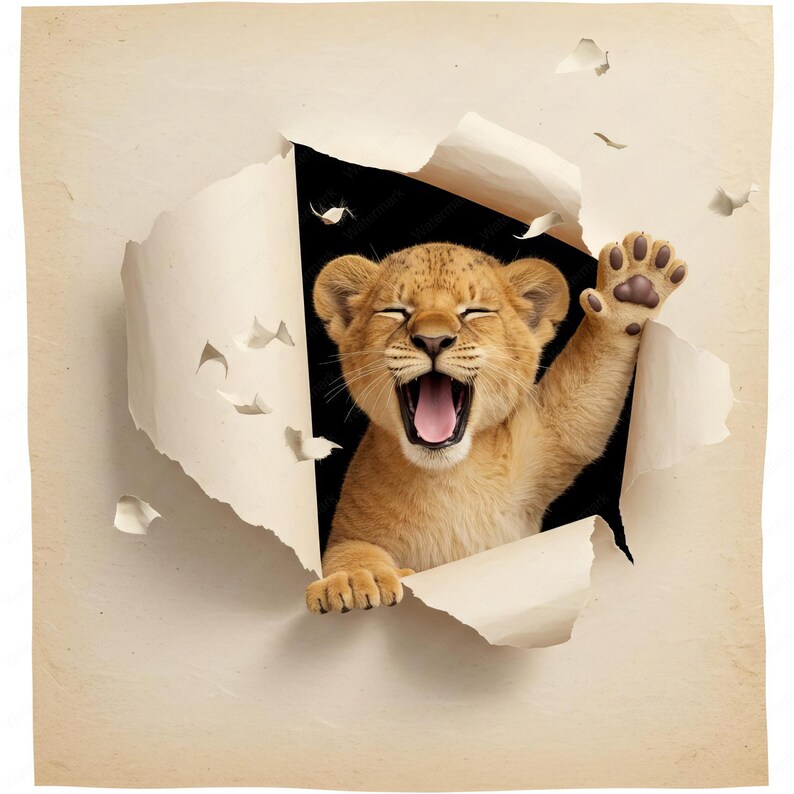 Lion Cub Clipart: Playful PNG Bundle, Commercial Use (digital Download ...