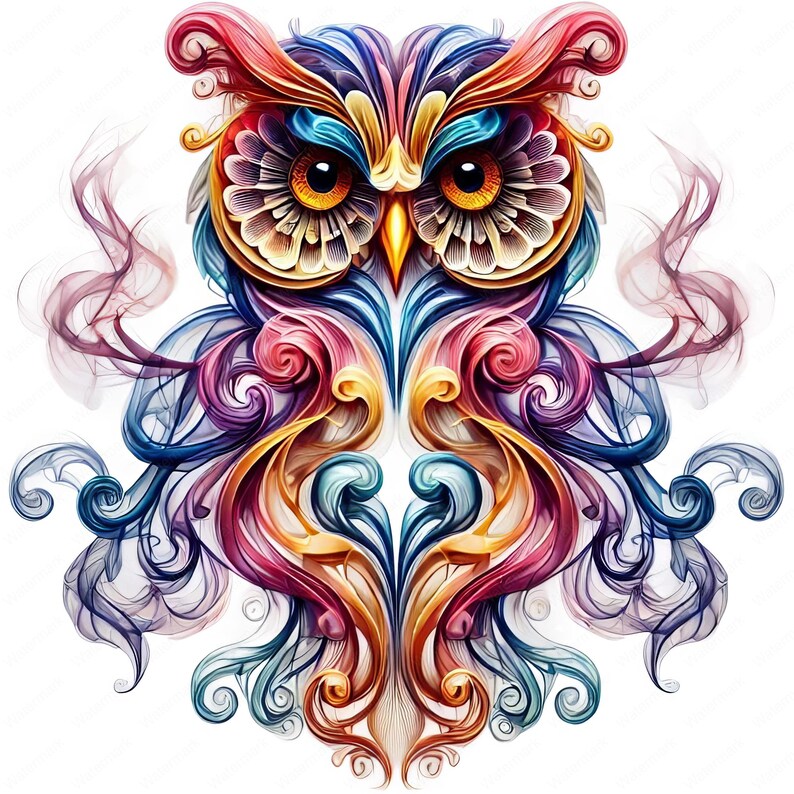 Smoke Art Owl Clipart | Abstract PNG Bundle (digital Download) - Etsy