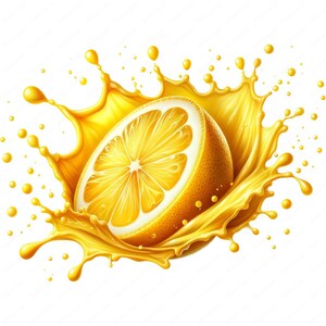 Lemon Clipart | Vivid Elegant Lemon Splash Clipart Bundle | 10 High ...