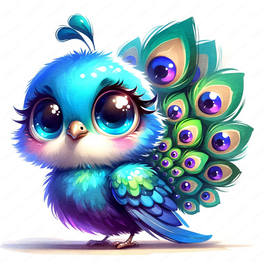 Cute Peacock Clipart Adorable Peacock Clipart Bundle 10 High-quality ...