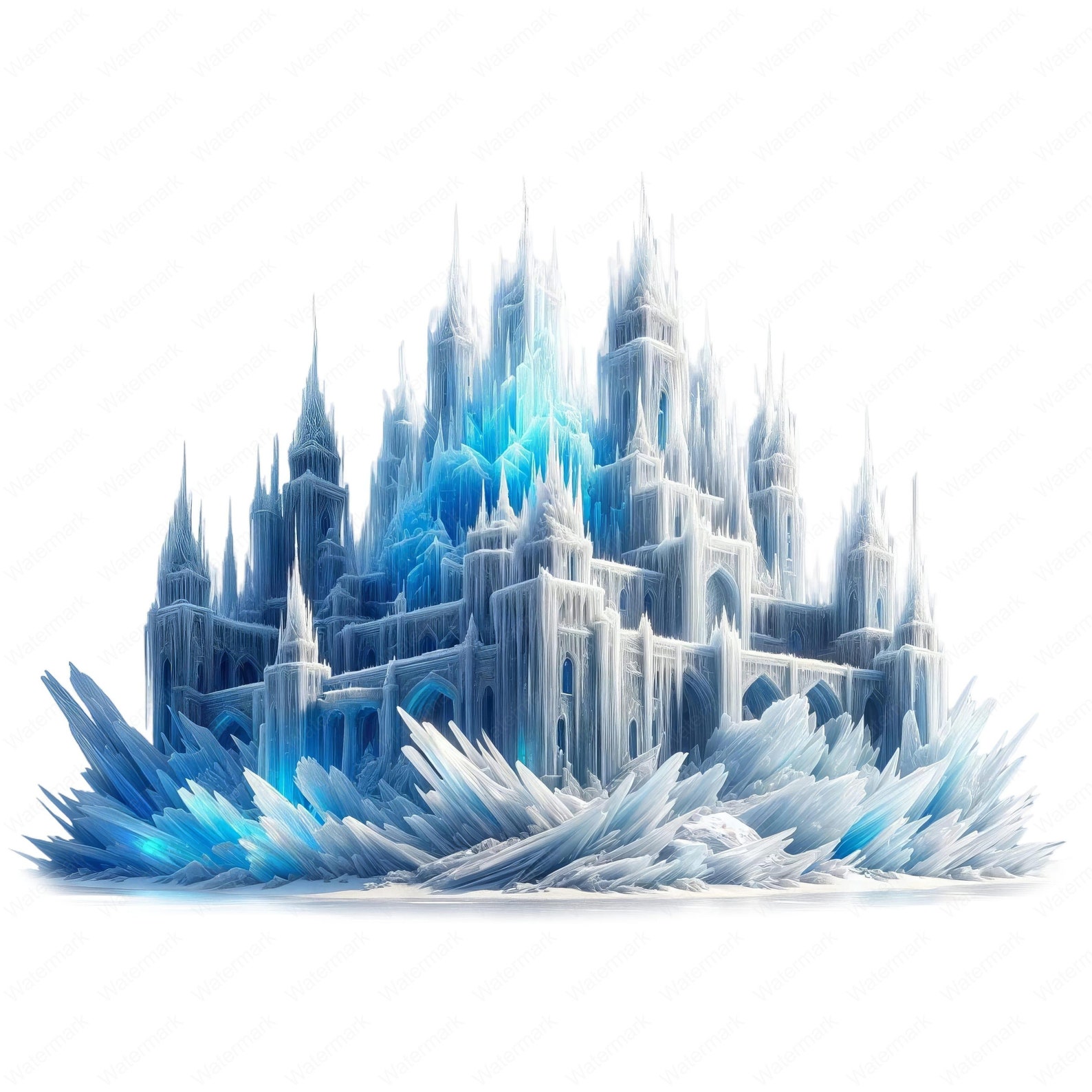 Ice Castle Clipart Bundle: Majestic Winter Palace Designs (digital ...