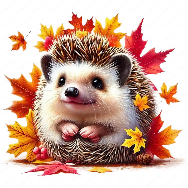 Autumn Hedgehog Clipart Bundle | Fall Woodland Animal Art (digital ...