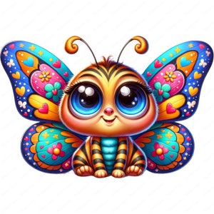 Cute Butterfly Clipart | Funny Cute Butterfly Clipart Bundle | 10 High ...