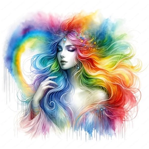 Colorful Goddess Clipart Vibrant Colorful Goddess Clipart Bundle 10 ...