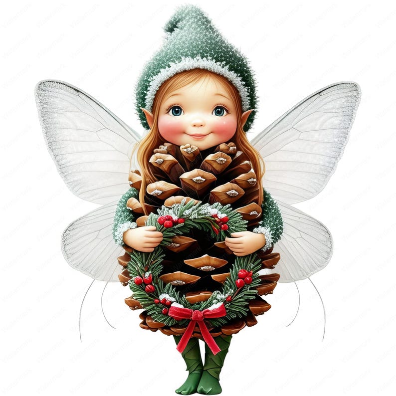 Pinecone Fairy Christmas Clipart Bundle (digital Download) - Etsy