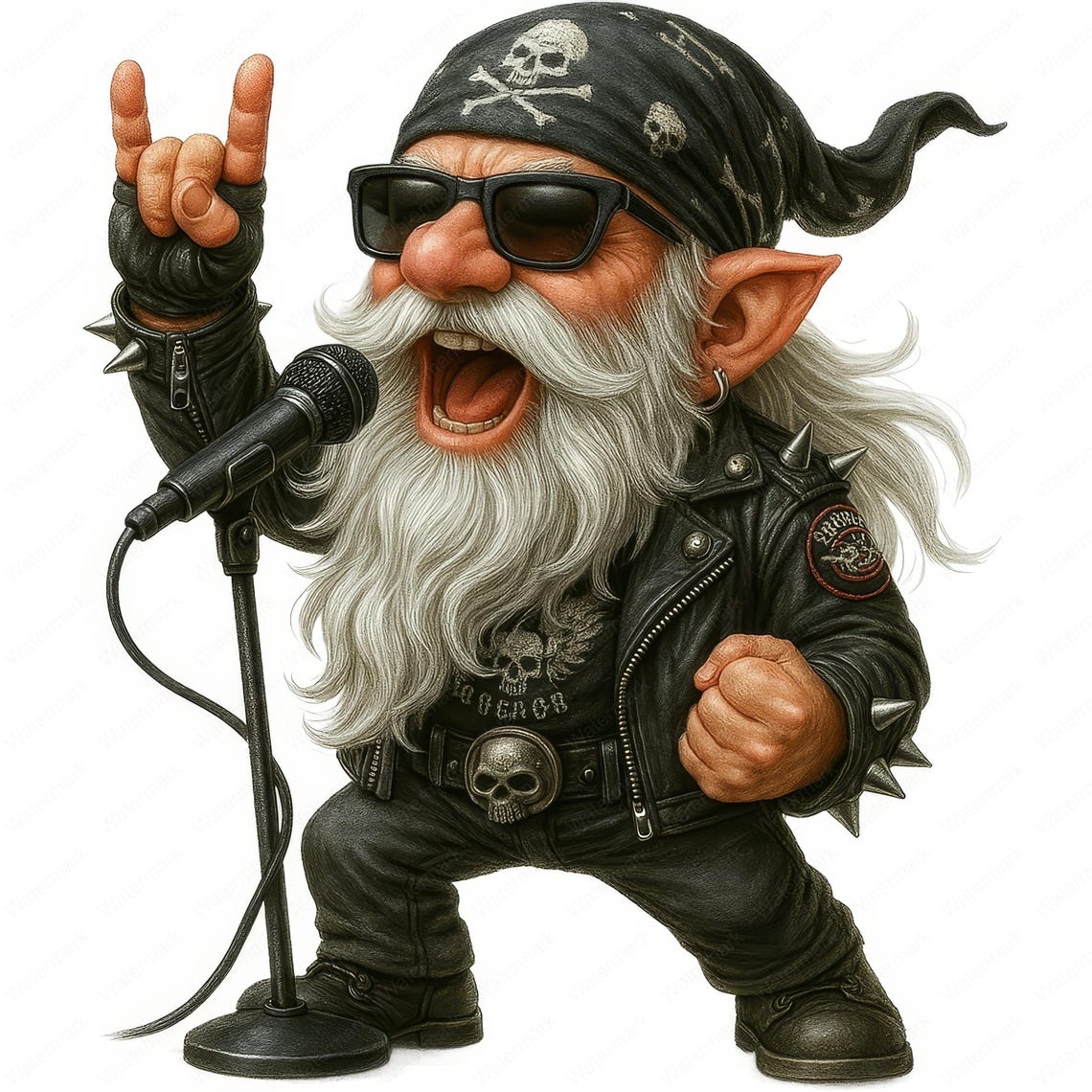 Rock Gnome Singer Clipart: Sublimation Designs (PNG, JPG, Digital ...