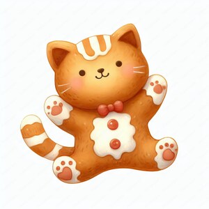 Gingerbread Kitten Clipart 10 High Quality JPG Wall Art Paper Craft ...