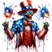 Zombie 4th of July Clipart Bundle: Independence Day Art (digital ...