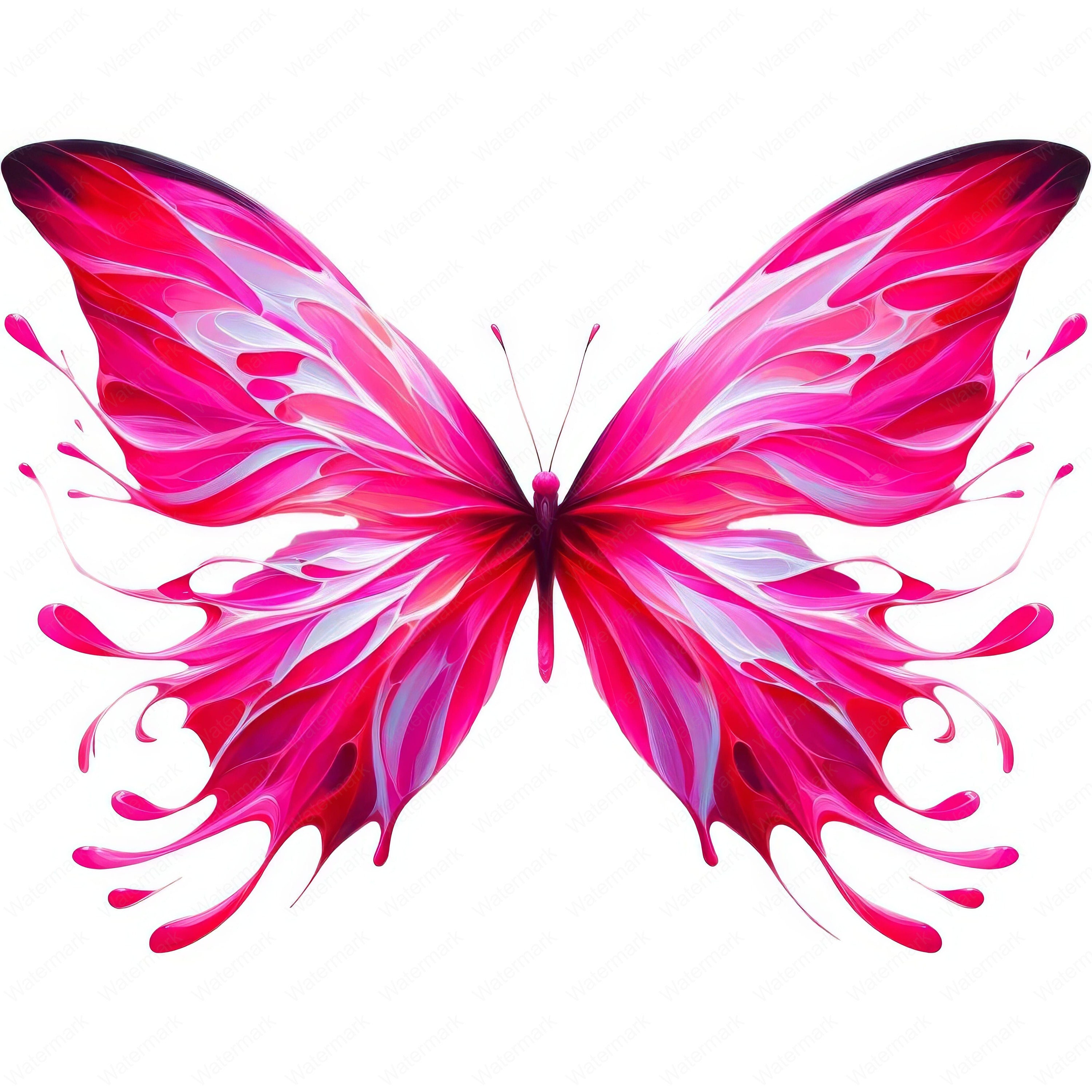Pink Butterfly Clipart: Abstract Vibrant Designs (digital Download) - Etsy