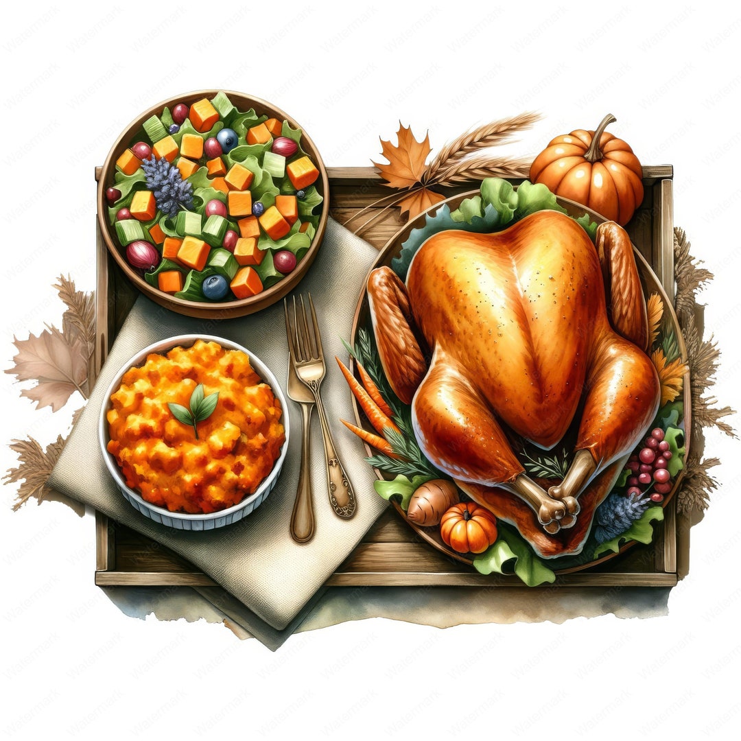 Thanksgiving Dinner Clipart | 10 High-quality Designs | Holiday Feast ...