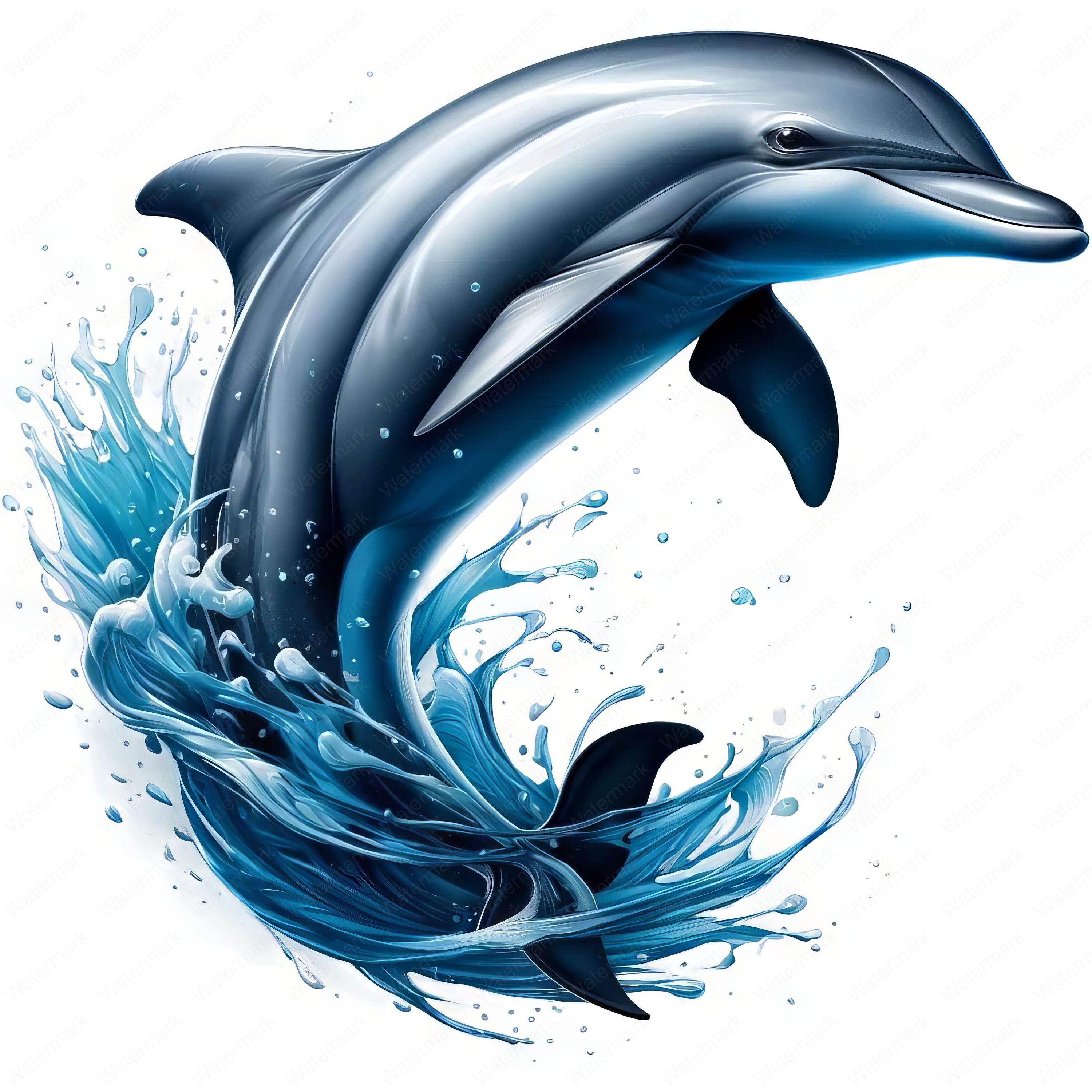 Playful Dolphin Clipart Bundle | Marine Art Printables (digital ...