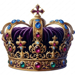 Velvet Royalty Crown Clipart | Luxurious Velvet Crown Clipart Bundle ...