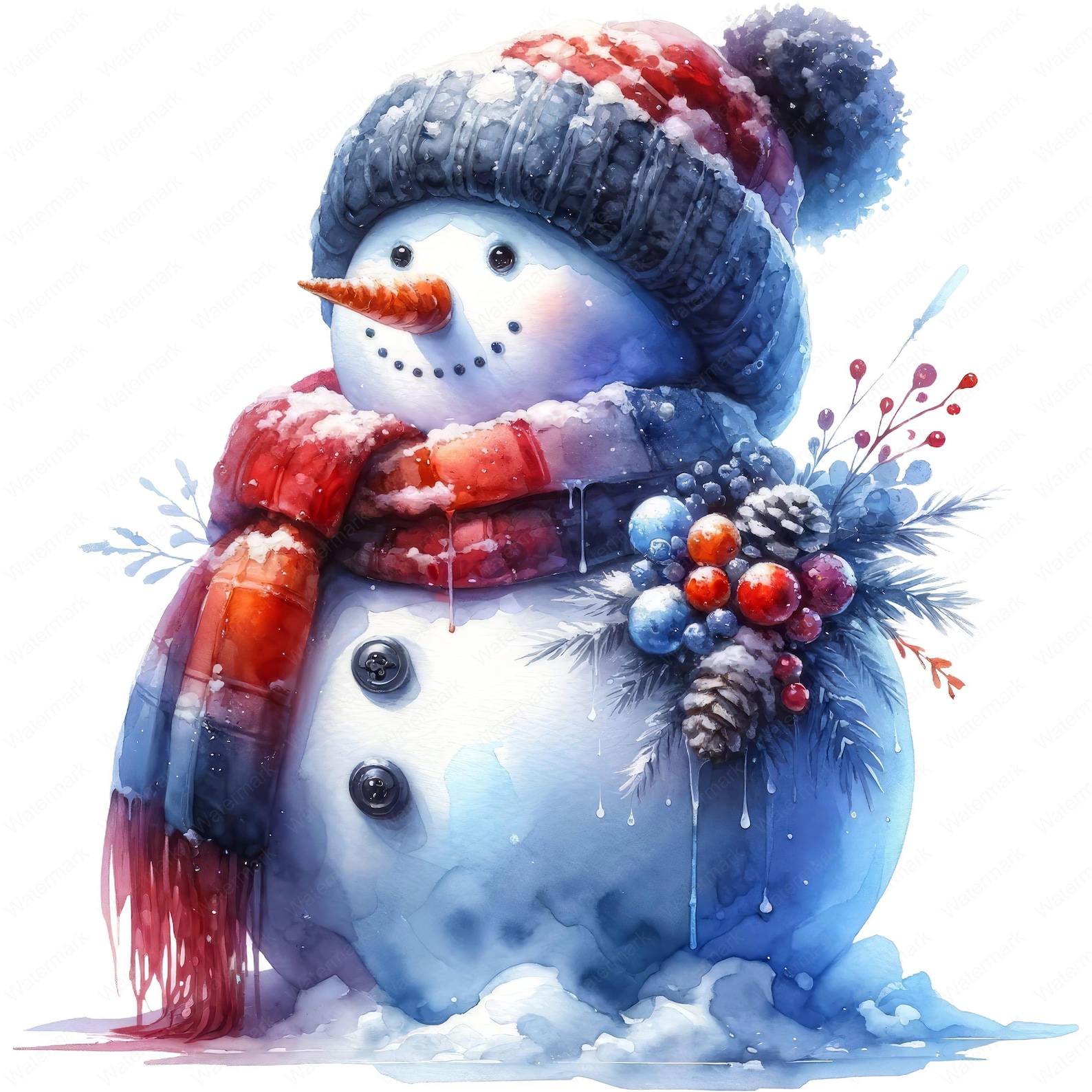Christmas Snowman Clipart Bundle: Holiday Decor Designs (digital ...