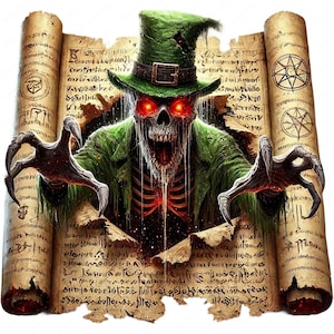 Creepy Leprechaun Clipart: Horror St. Patrick's PNG Bundle (digital ...