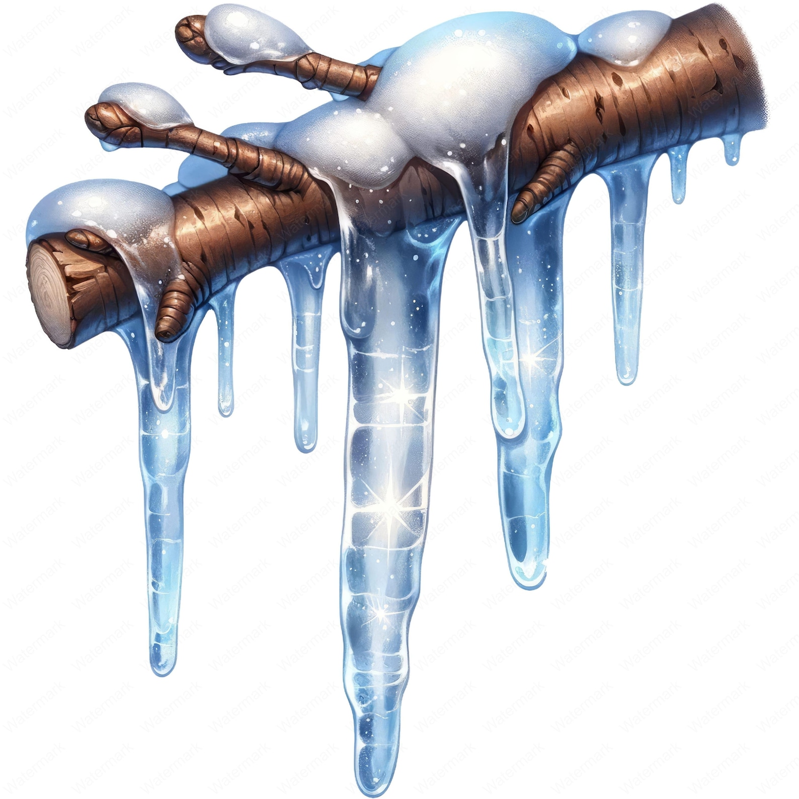 Icicles on Branch Clipart Icicle Clipart Bundle 10 High-quality Designs ...