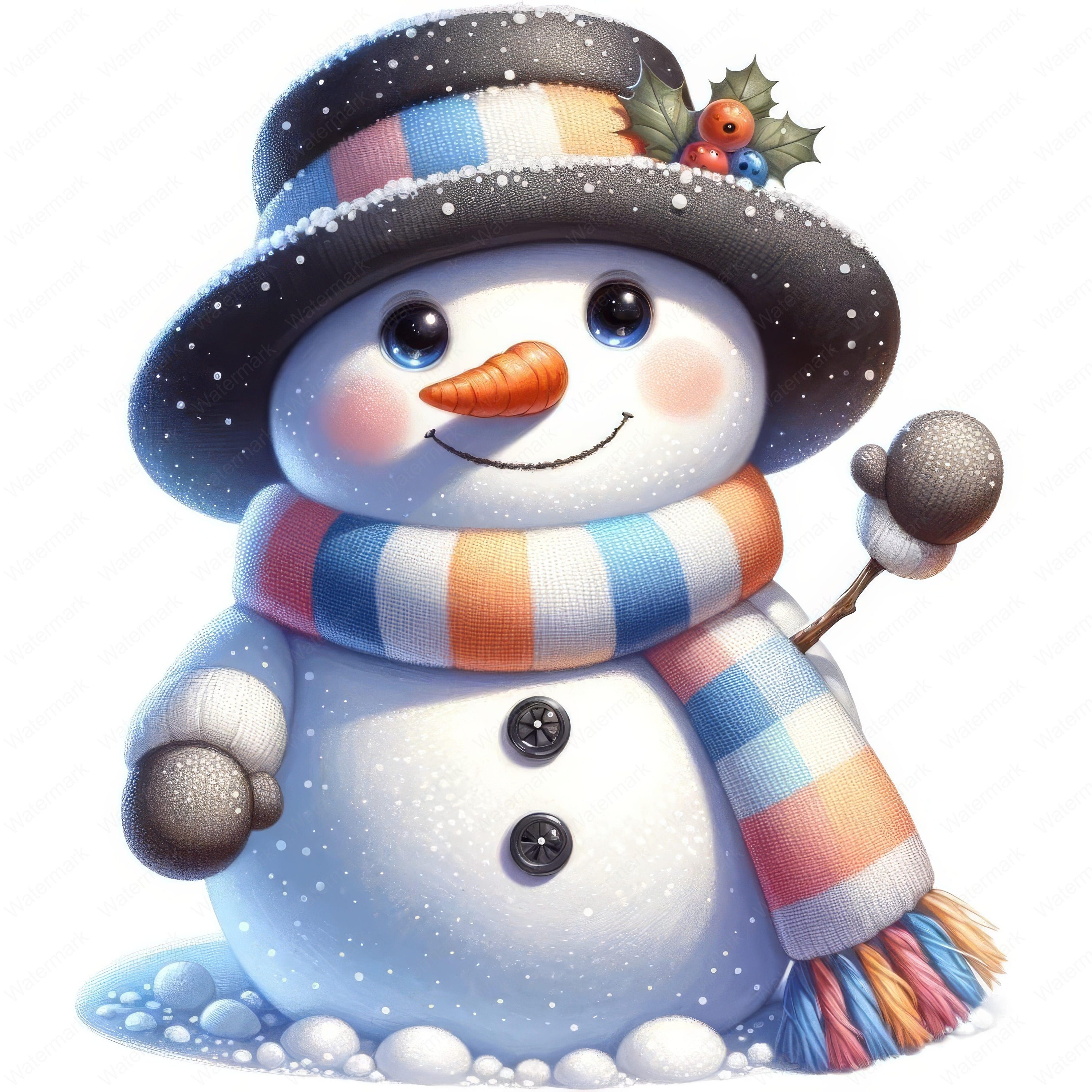 Cute Snowman Clipart Bundle | Winter Art Printables (commercial Use) - Etsy