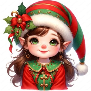 Christmas Girl Elf Clipart: Holiday Art Bundle (digital Download) - Etsy