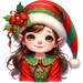 Christmas Girl Elf Clipart: Holiday Art Bundle (digital Download ...