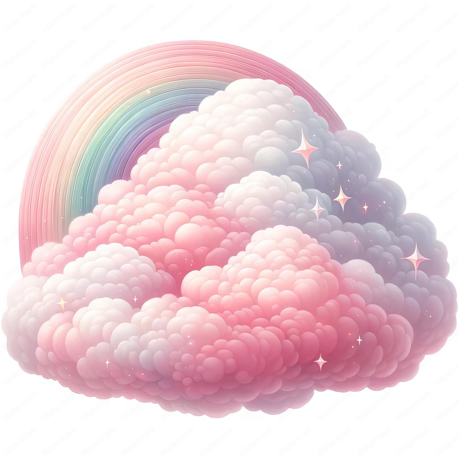 Pink Cloud Clipart: Dreamy Starry Sky Designs (digital Download) - Etsy