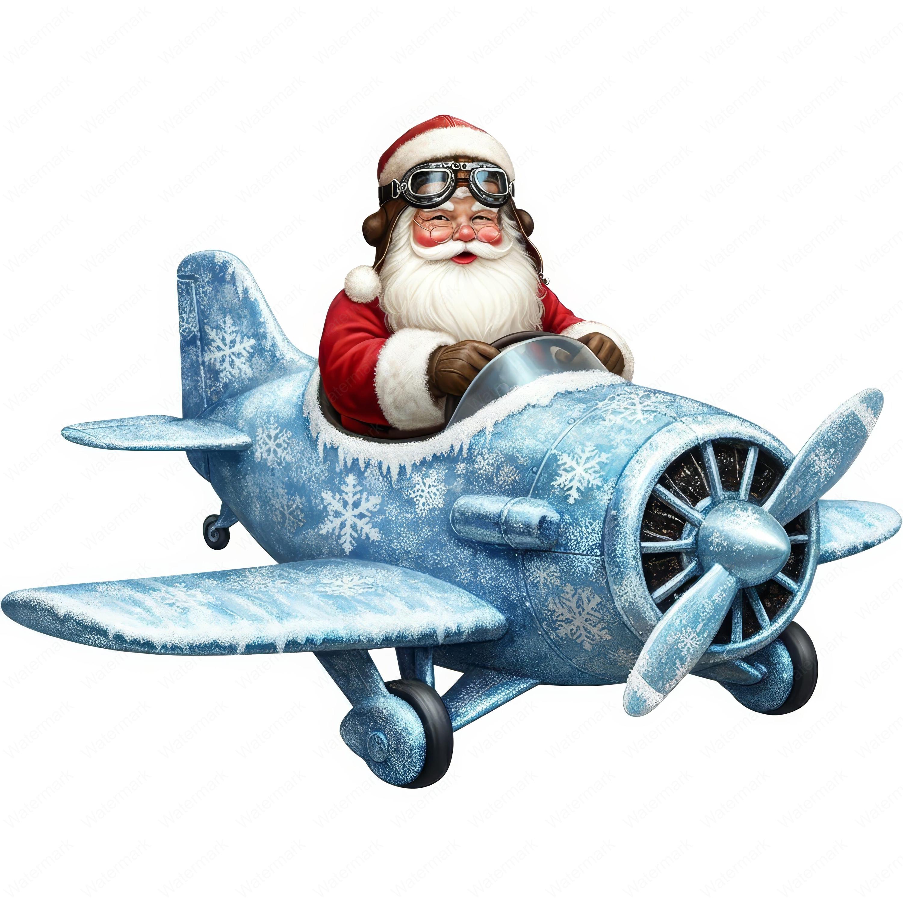 Santa Airplane Clipart: Holiday PNG Bundle (digital Download) - Etsy