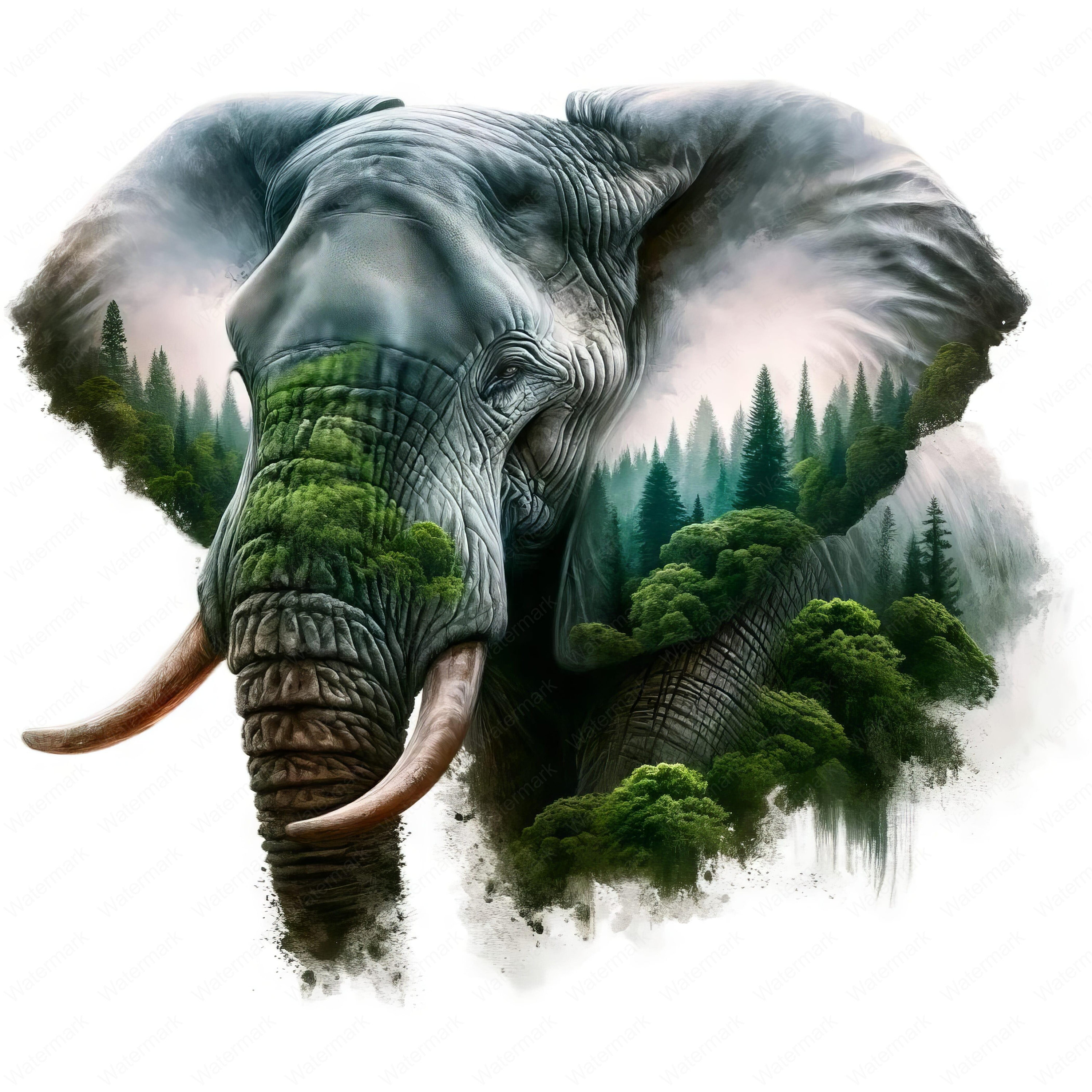 Ethereal Elephant Clipart: Mystical Fantasy Art (digital Download) - Etsy