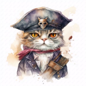 Pirate Cat Clipart 12 High-quality Jpgs Wall Art Paper - Etsy