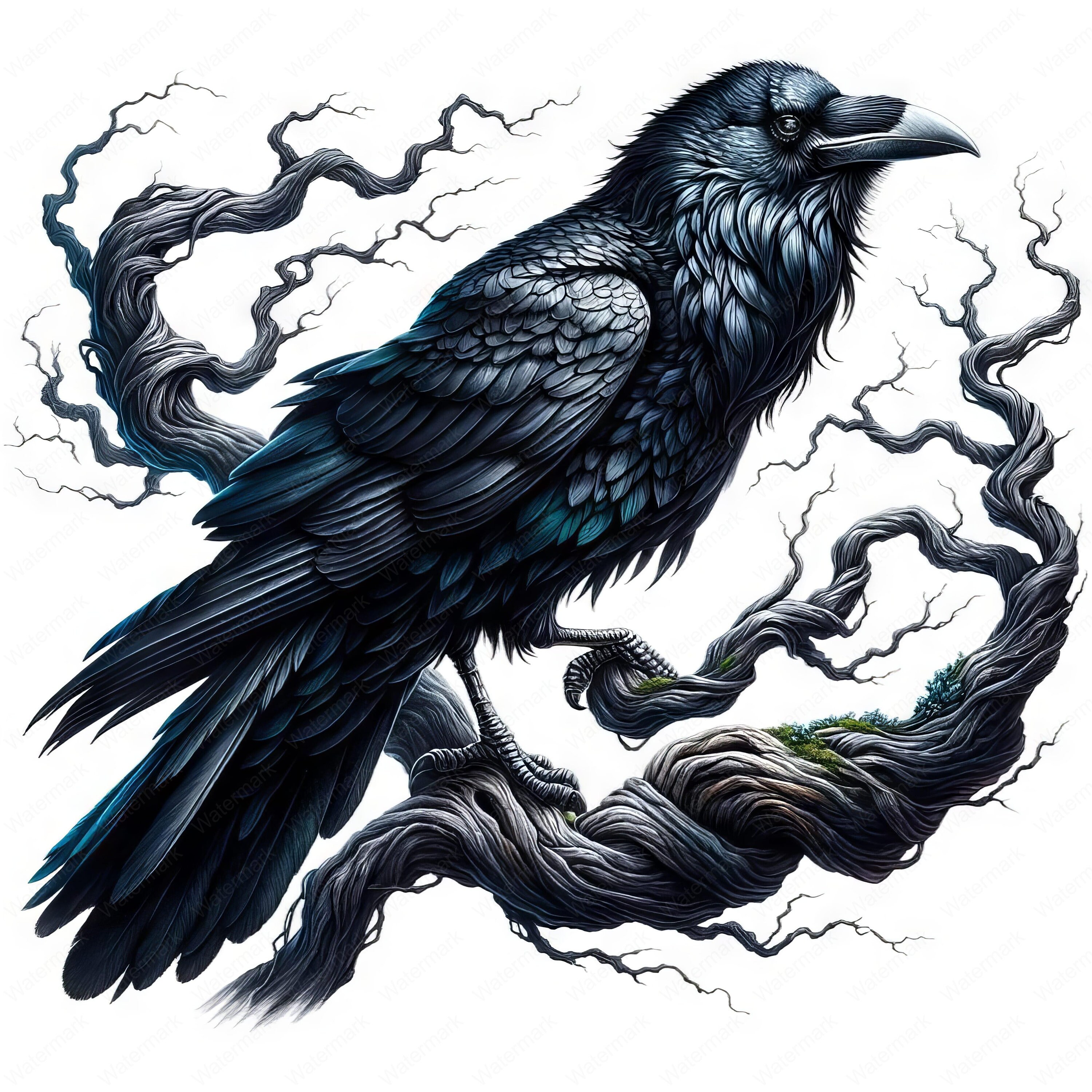 Gothic Raven Clipart Bundle: Dark Art Printable Designs (commercial Use ...